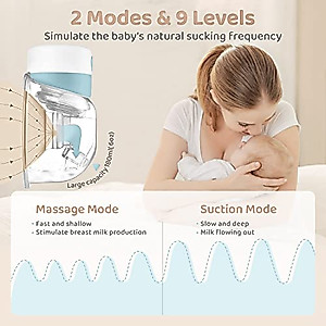 Breast Pump - Wearable Electric Breast Pump, Hands Free Breast Pump,Rechargeable Portable Low Noise Breast Pump with 2 Modes & 9 Levels,LCD Display Memory Function, 24mm Flange