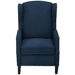 Christopher Knight Home Wescott Weyland Wingback Traditional Fabric Recliner (Navy Blue)