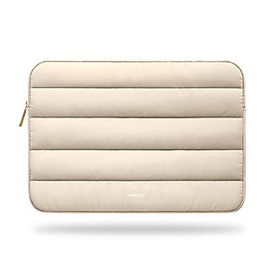 Vandel Puffy Laptop Sleeve 13-14 Inch Laptop Sleeve. Beige Cute Laptop Sleeve for Women. Carrying Case Laptop Cover for MacBook Pro 14 Inch Laptop Sleeve, MacBook Air M2 Sleeve 13 Inch, iPad Pro 12.9