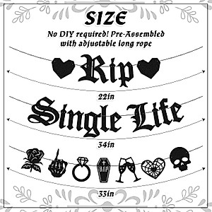 Halloween Bachelorette Party Decorations Rip Single Life Banner Bachelorette Decor Bride or Die Backdrop Death Theme Bridal Shower Wedding Engagement Party Supplies