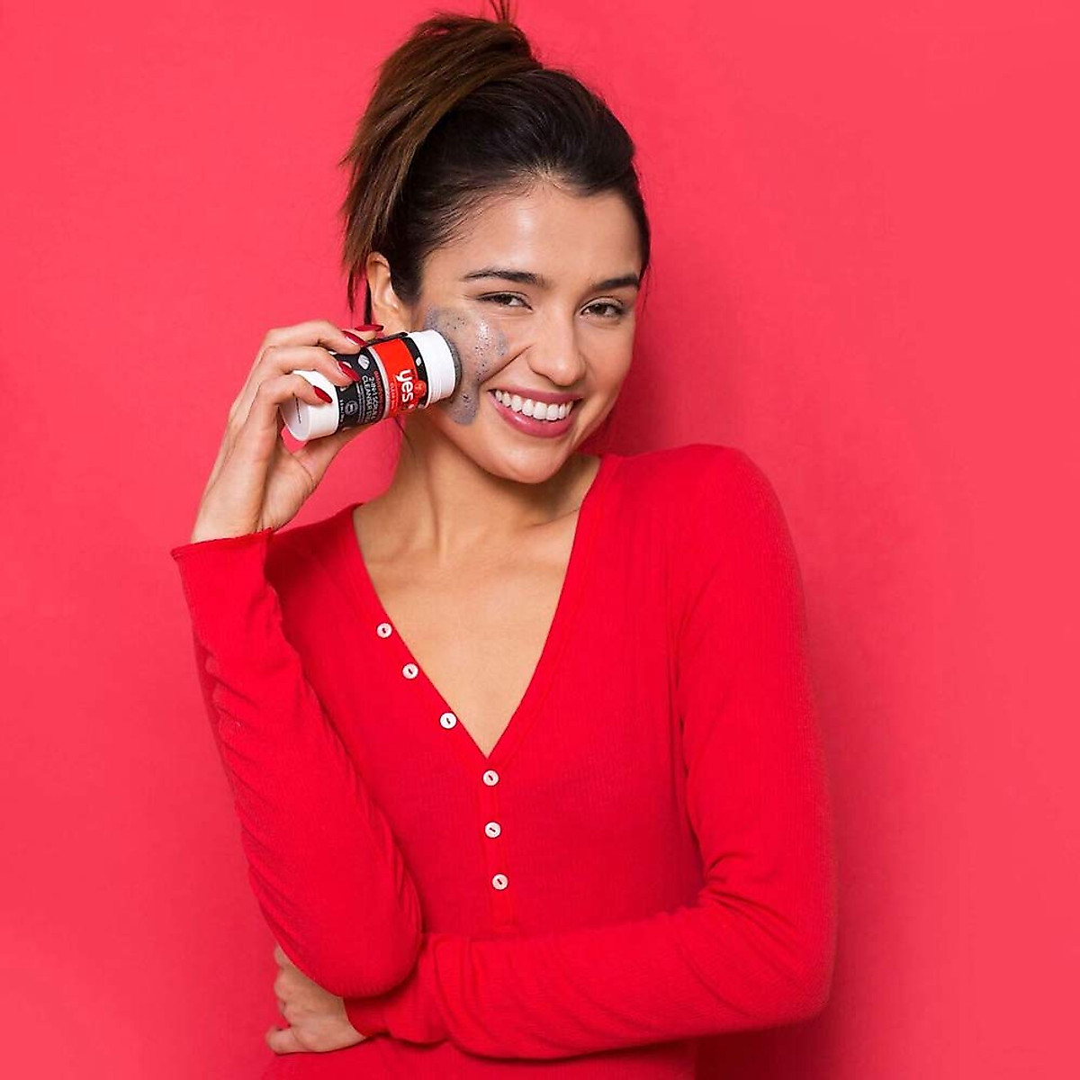 Yes To Tomatoes Clear Skin Detoxifying Charcoal 2 in 1 Face Scrub and Facial Cleanser Stick For Blemish Prone Skin, 95% Natural Ingredients, 2.5 Oz