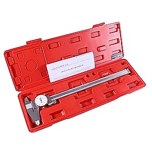 Accusize Industrial Tools 0-12 inch by 0.001 inch Precision Dial Caliper, Stainless Steel, in Fitted Box, P920-S212