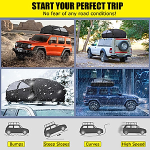 20 Cubic Car Rooftop Cargo Carrier Bag - Waterproof Heavy Duty Car Roof Bag for All Vehicle with/Without Racks - Easy to Install Soft Rooftop Luggage Carriers with Wide Straps