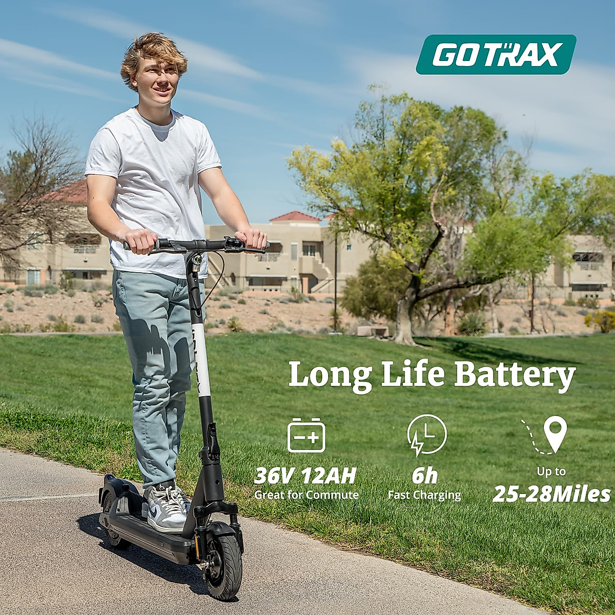 Gotrax G MAX Electric Scooter, Max 42 Mile, 10" Pneumatic Tire, 20Mph by 500W Motor, Double Anti-Theft Lock, Bright Headlight and Taillight, with Cruise Control, Foldable Electric Scooter for Adult