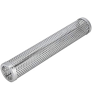 Summer Enjoyment Meiyya Hexagonal, Round BBQ Smoker, Grill Smoker Tube, Stainless Steel 12in Stylish Portable for Charcoal Grill Gas Grill Electric Grill(Round)