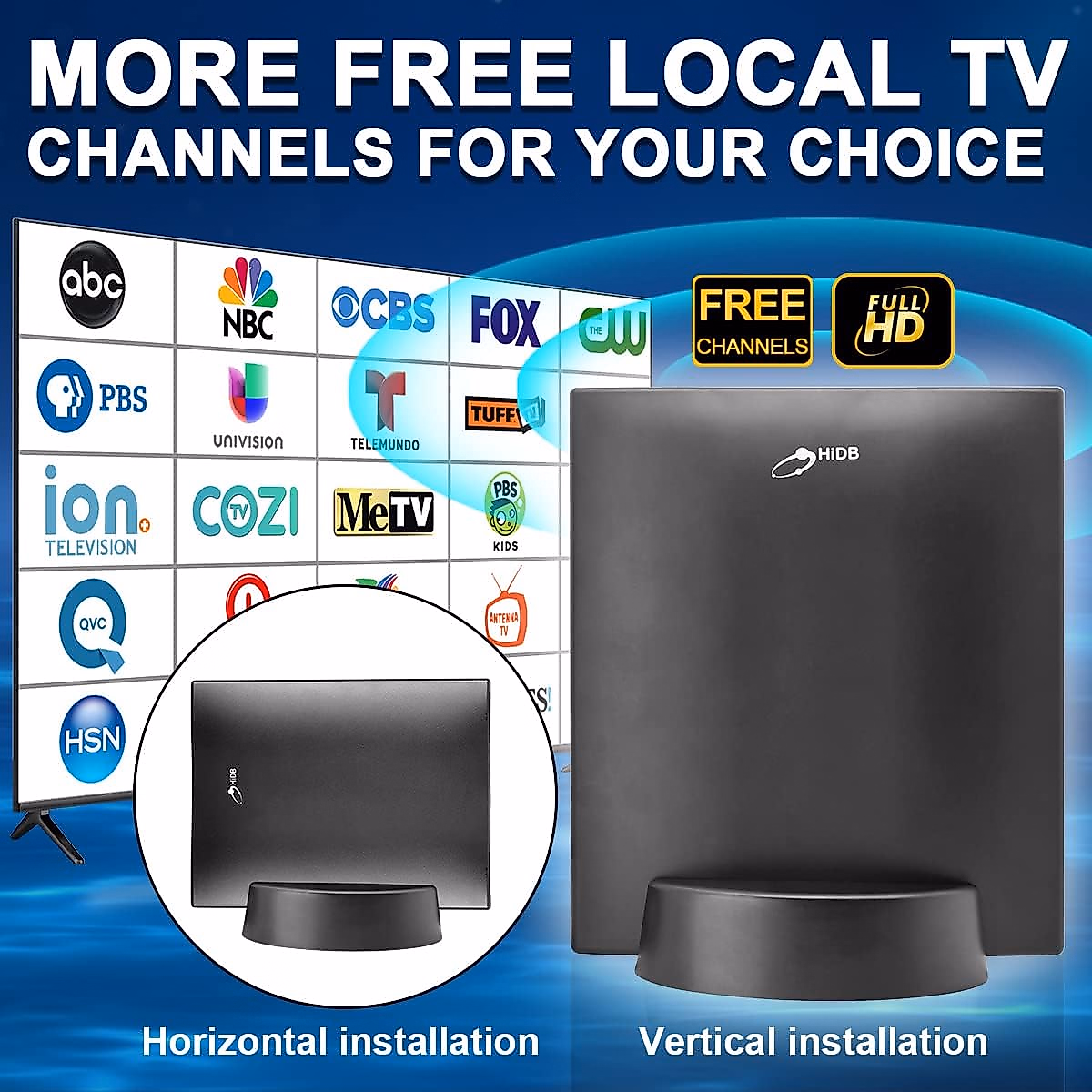 2024 TV Antenna for Smart TV, TV Antenna Indoor Outdoor, Long Range Reception HD Antenna, Digital TV Antenna Supports 4k (Black)