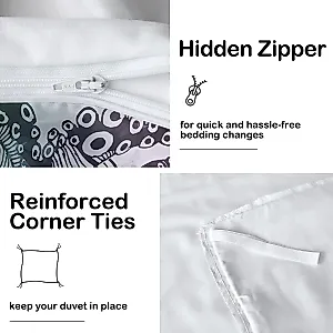 ARIGHTEX Octopus Bedding Purple Octopus Duvet Cover Set Queen for Boys Men Cute Beach Animal Comforter Cover Trippy Octopus and Octopus Feet Bed Set (Queen)