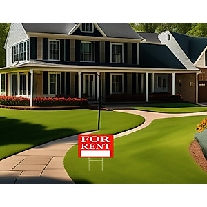 3 Pack 12x16 inch For Rent Sign Double Sided - Home for Rent Lawn Sign for Real Estate Agent, Homeowner - For Rent Rental House Home Apartment Car Auto Store Shops Business - Home Rent For Sale Signs