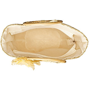 Women's Straw Handbag Flower Woven Summer Beach Messenger Tote Bag Basket Shopper Purse