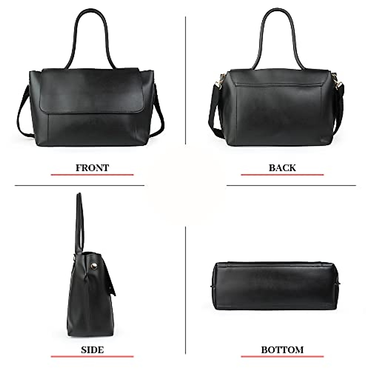 Hobo Bags For Women Leather Shoulder Purses Handbag Large Tote Bag Crossbody Two Kinds Of Straps