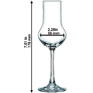 Nachtmann Vivendi Spirit Glass, Set of 4, Stemmed Wine Glasses for Tequila, Dessert Wine, Fruit Brandy, Grappa and Cocktail Spirits Glasses, 3.8 Ounce, Dishwasher Safe