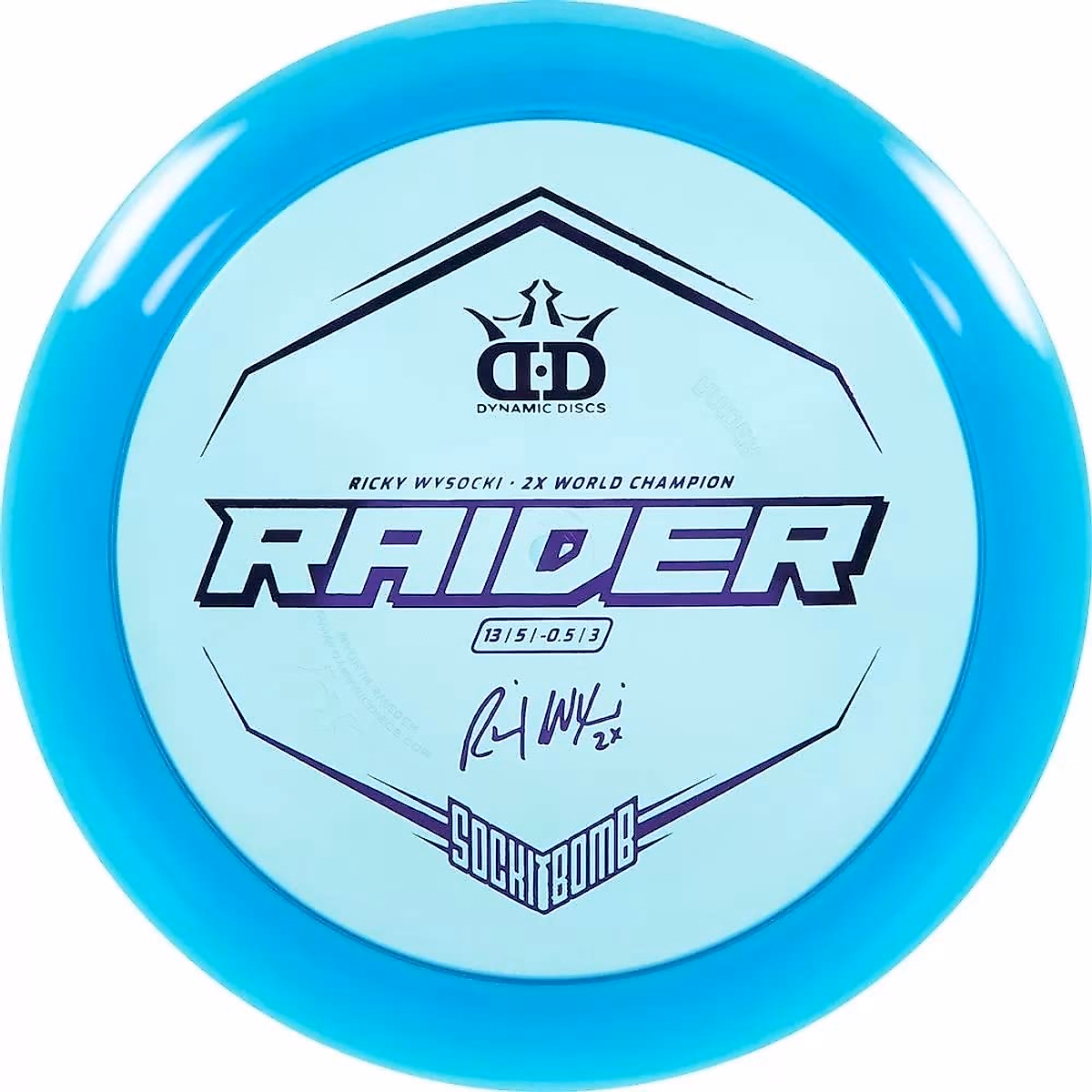 Dynamic Discs Limited Edition Ricky Wysocki Sockibomb Lucid Raider Distance Driver Golf Disc [Colors Will Vary] - 173-176g