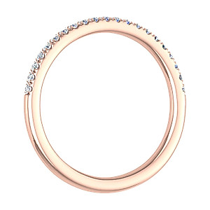 14K Rose Gold Half Eternity Diamond Wedding Band Ring for Women (0.15 Carat) (Ring Size 6)