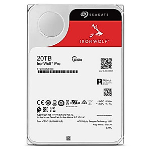 Seagate ST20000NE000 IronWolf Pro 20TB NAS Internal Hard Drive HDD – CMR 3.5 Inch SATA 6Gb/s 7200 RPM