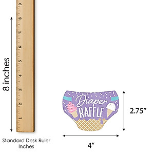 Big Dot of Happiness Scoop Up the Fun - Ice Cream - Diaper Shaped Raffle Ticket Inserts - Sprinkles Baby Shower Activities - Diaper Raffle Game - Set of 24