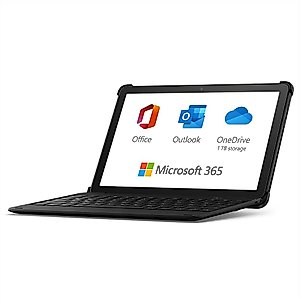 Fire HD 10 Plus tablet, 32 GB, Slate + Bluetooth keyboard + 12-month Microsoft 365 Personal subscription for up to 5 compatible devices (auto-renews), without lockscreen ads