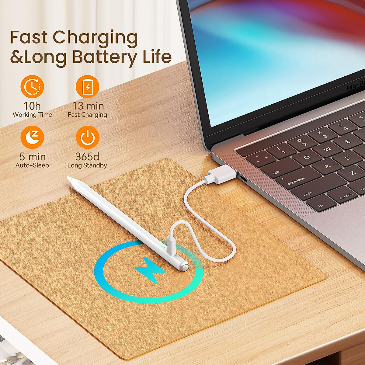 Hastraith Stylus Pen for iPad(2022-2018), 13 mins Fast Charging iPad Pencil, Tilt Sensitivity for Apple iPad 10/9/8/7/6, iPad Air 5/4/3, iPad Pro 12.9/11", iPad Mini 6/5, Cream White