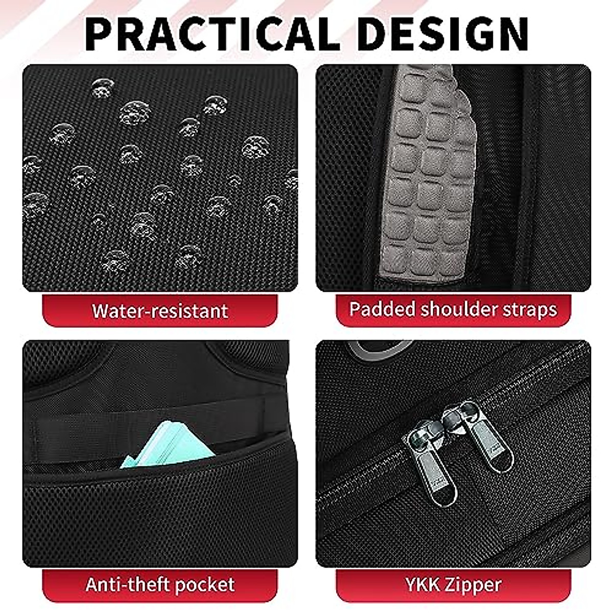 PS Le Periple Laptop Backpack For Men,Extra Large 17.3 inch Computer Backpack,Water-Repellent College Daypack Business Backpack with Anti-Theft Pockets & USB Port for Men/Women-Black