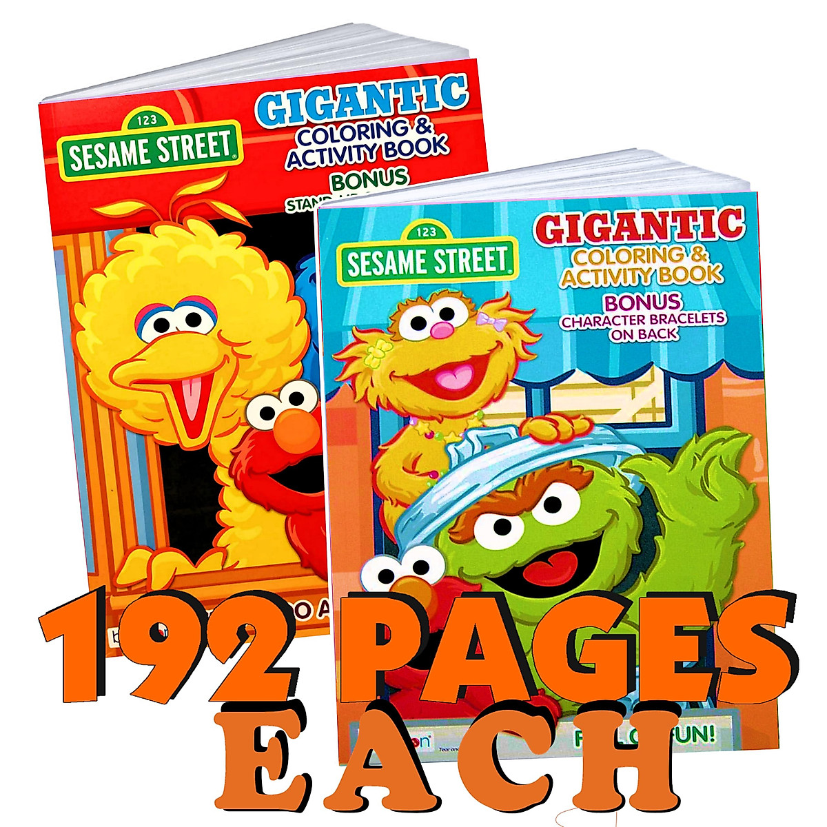 Sesame Street Coloring Book and Stickers Craft Activity Set - Bundle Includes Coloring Book, Stickers, and More!