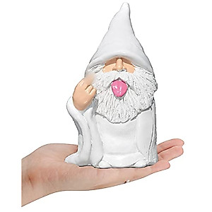 CPTC Middle Finger Gnome Statue,6.3 Inch Jumbo Naughty Tongue Garden Gnomes.