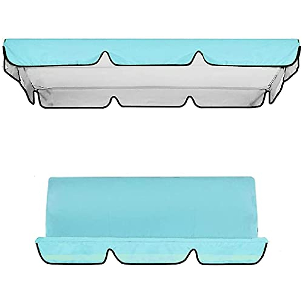 XYQSBY Swing Chair Seat/Canopy Replacement 3/2 Seater, Garden Canopy Swing Chair Cover Set Universal, 210D Waterproof UV Resistant Silver Coated Oxford Cloth (Color : Pink, Size : 195×125×15CM)