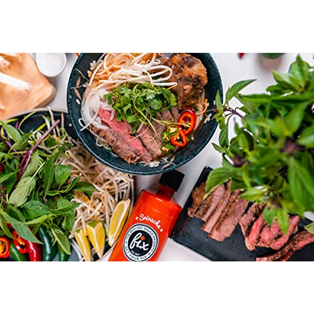 Fix Hot Sauce Variety Pack - Signature Sriracha Sauce, Lemongrass Sriracha, Habanero Ginger, & Hot Hoisin Sauce - Non GMO, Vegan, Gluten Free, Great on Pizza, Hamburgers & Tacos - 10 Oz, 4-Pack