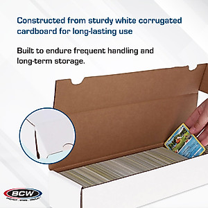BCW 800 Count Trading Card Storage Box - 10 Pack | Cardboard Organizer for Baseball, Basketball, Football Cards, MTG, Pokemon | Card Game Storage & Protection | Card Storage Box | Assembly Required