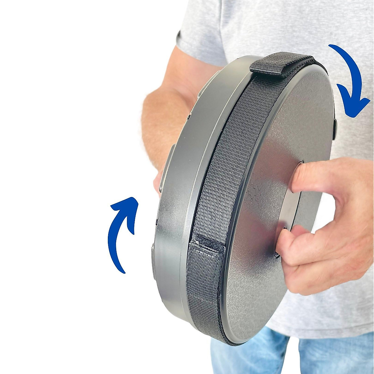 Mini-Max Stool 17.7-Inch Grey and Black Plastic Adjustable Height Retractable Camping Stool with Carrying Strap