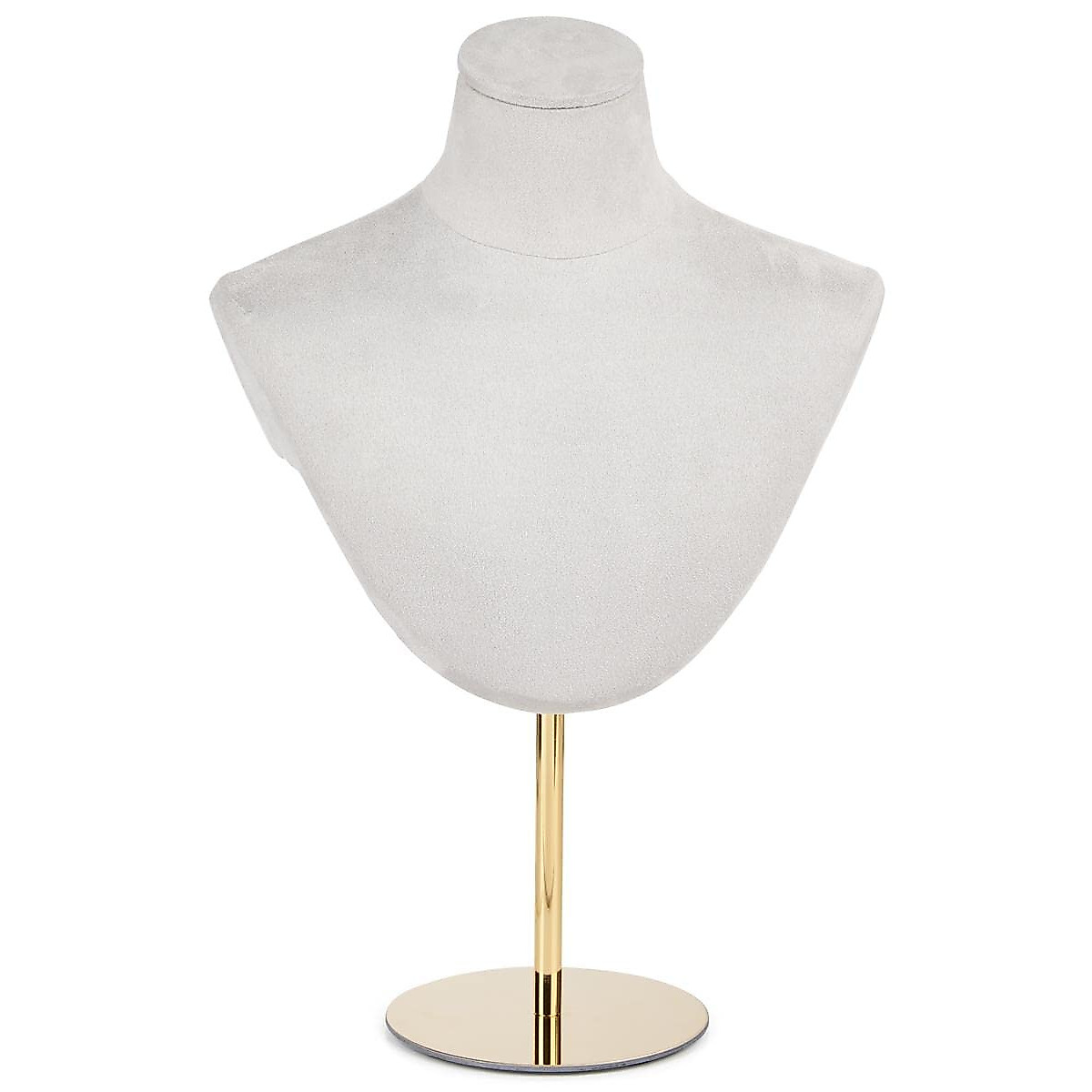 Displays2go PU Foam Headless Mannequin Bust, Countertop - Gray (SMFBGRY)