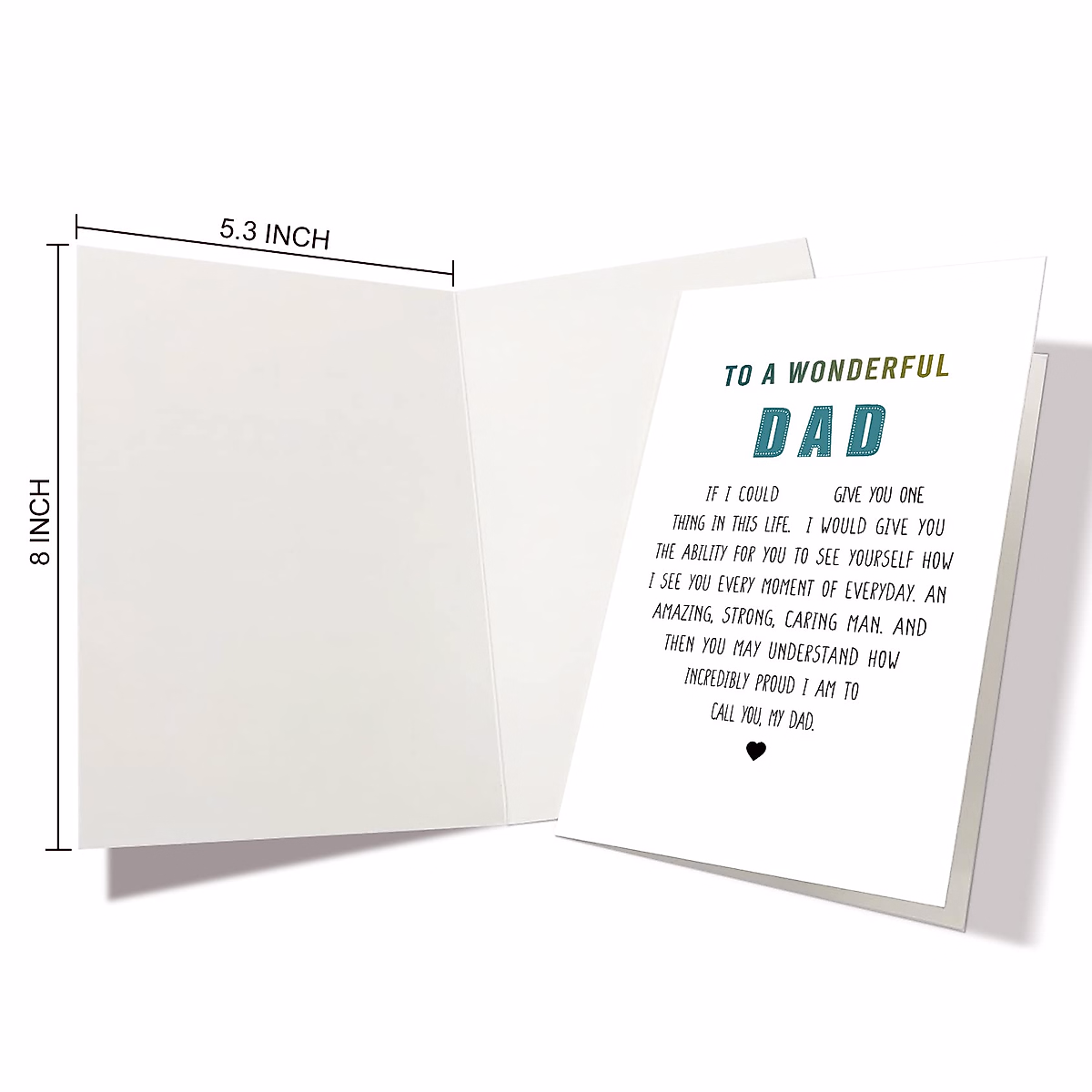 Nchigedy Dad Meaningful Birthday Card, Special Birthday Gift for Dad, Sweet Fathers Day Card from Daughter Son, to A Wonderful Dad.