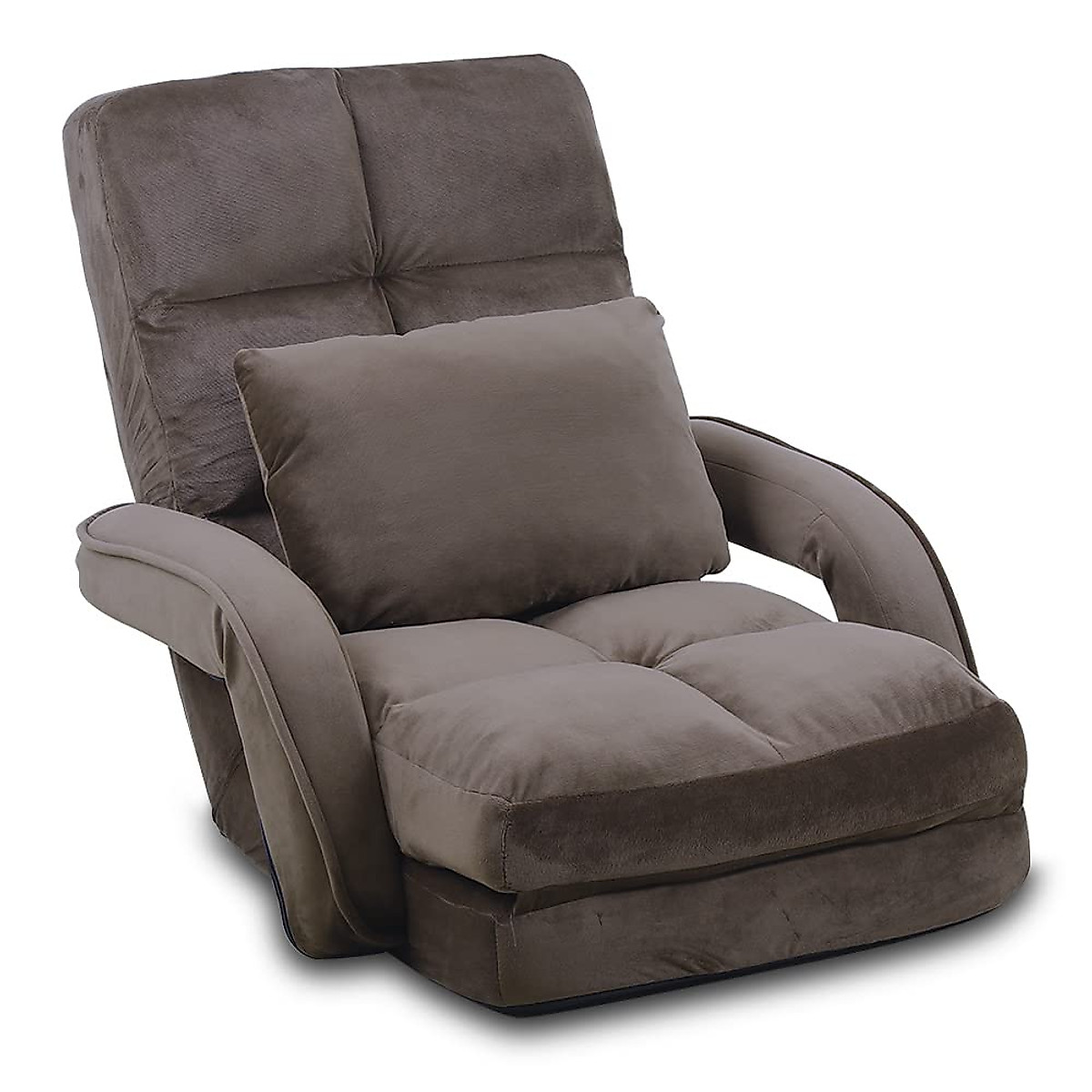 FLOGUOR Indoor Chaise Lounge Sofa Floor Chair with Back Support for Adults Folding Lazy Sofa with Armrests and Pillow Gaming Chairs 8808CO