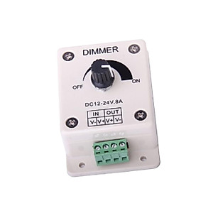 Housoutil Controller Adjuster Led Lights Dimmer Led Knob Control Lighting Led Bulb Dimmer Rotating Light Bulb Tape Light Dimmer Rotary Cord Dc Plate White Dimming