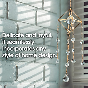 Decozion Sun Catchers with Crystals - Reflect Sunlight & Cast Rainbow Prisms Everywhere - Hanging Crystal Suncatcher for Window - Crystal Sun Catchers Indoor Window - Hanging Crystals for Decoration