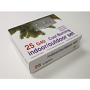 Sival Clear Globe String Lights Set of 25 G40 Bulbs, Perfect for Patio, Gardens, Gazebos, Weddings, Indoor/Outdoor, Christmas lights