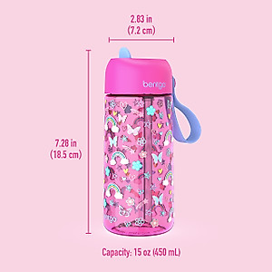 Bentgo Kids Prints Lunch Box Kids Water Bottle - New & Improved 2023 (Rainbows and Butterflies)