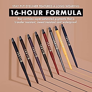 Milani Stay Put Eyeliner - Duchess (0.01 Ounce) Cruelty-Free Self-Sharpening Eye Pencil with Built-In Smudger - Line & Define Eyes with High Pigment Shades for Long-Lasting Wear