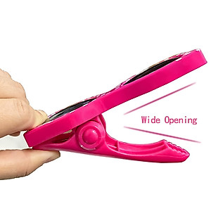 Kirmoo 2 Pieces Beach Towel Clips for Beach Pool & Cruise Chairs,Plastic Clothes Pins Beach Towel Holders Secure Clips Jumbo Set of 2 (Hot Pink Sunglasses-2 Pack)