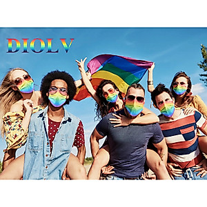 DIOLV Disposable Face Mask Adult 3 Layer Mens Breathable Facemask Womens Facial Masks for Indoor Outdoor 50Pcs/Pack Earloop, Colorful