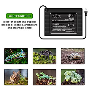 Simple Deluxe 6 X 8 Inch 8W Reptile Heating Pad Under Tank Heater Terrarium Warmer Heat Mat for Amphibians and Reptiles Pet, Black