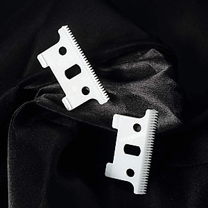 FOXSONIC 2pcs Replacement Ceramic Blade for 04521 t outliner Hair Trimmer andis Gtx GTO T-Outliner Trimmer Ceramic movable blade Replacement T Blade (WHITE)