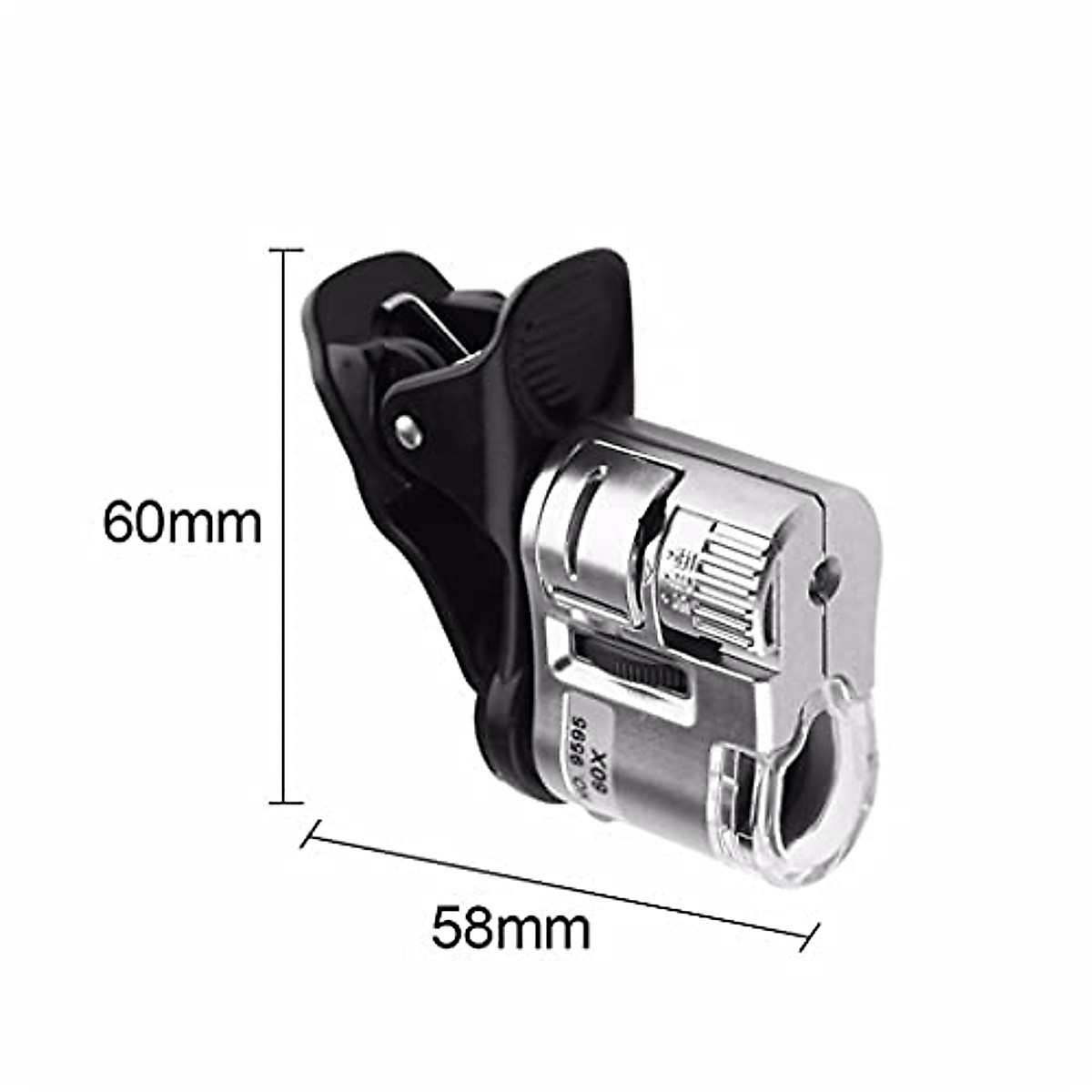 ZLXDP Universal 60X Mobile Phone Microscope Macro Lens Zoom Micro Camera Clip with LED Light Phone Lens