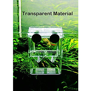 J-star Medium Fish Tank Isolation Box Acrylic Cage Tank Betta Fish Nest, Aquarium Acclimation Hatchery Incubator for Betta, Guppy, Killifish, Clownfish etc.