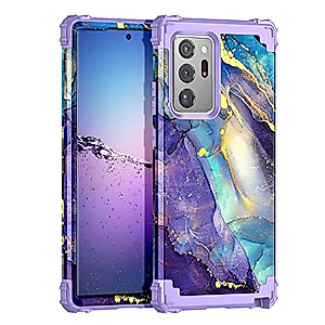 Rancase Compatible with Note 20 Ultra Case,Three Layer Heavy Duty Shockproof Protection Hard Plastic Bumper +Soft Silicone Rubber Protective Case for Samsung Galaxy Note 20 Ultra,Purple