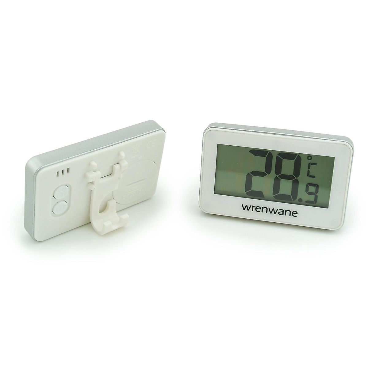Wrenwane Digital Refrigerator Freezer Room Thermometer, No Frills Simple Operation, White