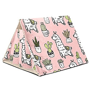 enheng Small Pet Hideout Cute Alpaca Hamster House Guinea Pig Playhouse for Dwarf Rabbits Hedgehogs Chinchillas