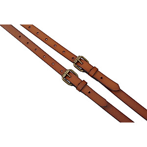 Exception Goods Leather Suspenders For Men, Personalized Brown Genuine Leather, Groomsmen Gifts (L Fits 5'2"-6'23", Brown)