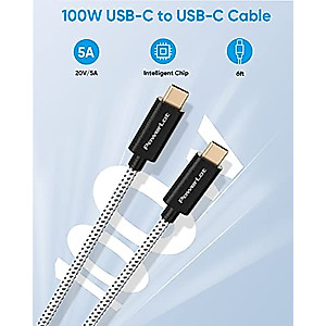 USB C Wall Charger, PowerLot GaN 65W USB C Charger Block with 6ft Type C Cable, PD Fast Charger for iPhone 14/13, iPad Pro, Pixel 7/6, 60W Power Adapter Laptop MacBook Pro/Air Charger