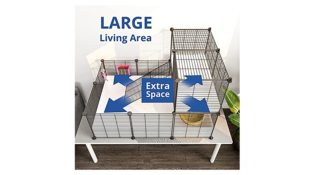 Eiiel Guinea Pig Cage,Indoor Habitat Cage with Waterproof Plastic ...