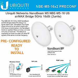 Ubiquiti NBE-M5-16 5GHz NanoBeam M5 16dBi Kit Complete Pre-Configured
