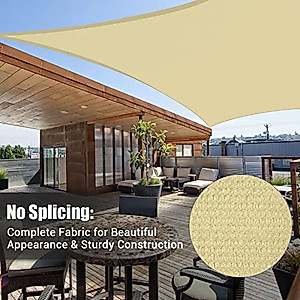 Ahomdoo Sun Shade Sail 8' x 10' Rectangle Breathable Shade Sail Canopy, UV Block Cover Patio Sun Sail, Awnings for Garden/Yard/Pool/Terrace/Balcony